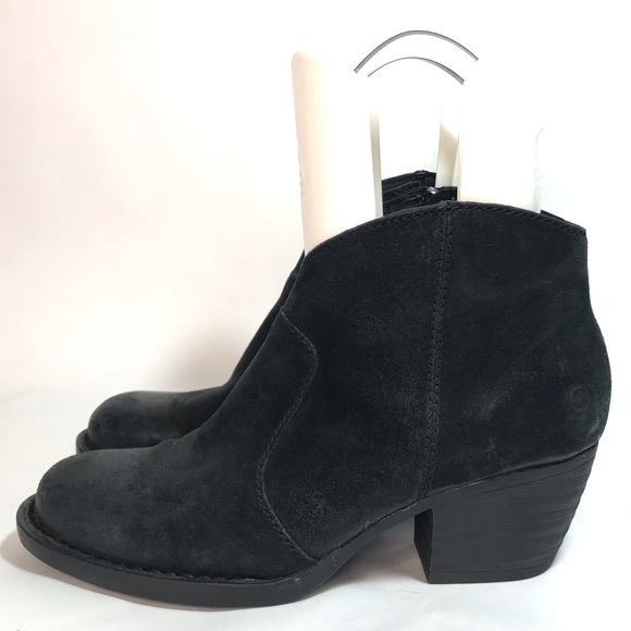 Born | Shoes | Born Black Distressed Suede Leather Ankle Booties Size ...